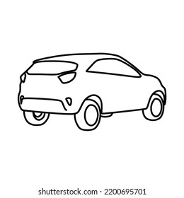 Simple Line Art Rear View Car Stock Vector (Royalty Free) 2200695701 ...