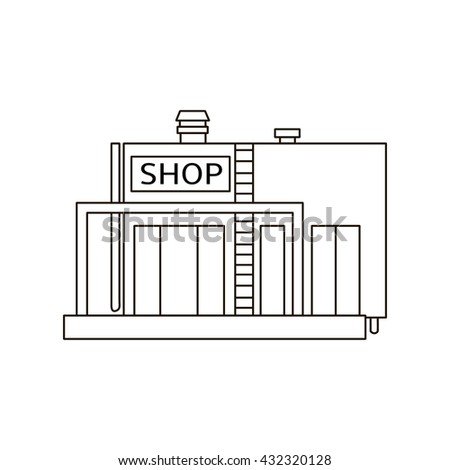 Simple Line Building Drawing Shop Icon 库存矢量图（免版税） 432320128 - Shutterstock