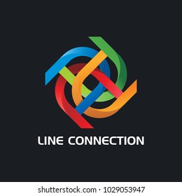 Simple Line Connection Logo Icon Stock Vector (Royalty Free) 1029053947