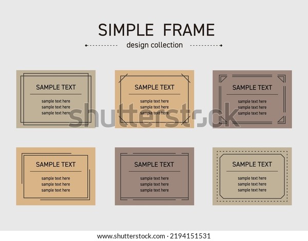 Simple Line Frame Vector Illustration Set Stock Vector (Royalty Free ...