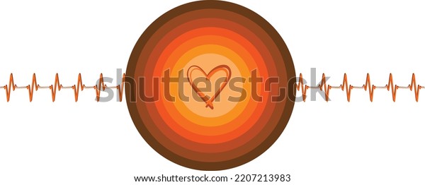 Simple Line Illustration Electrocardiography Ecg Heartbeat Stock Vector ...