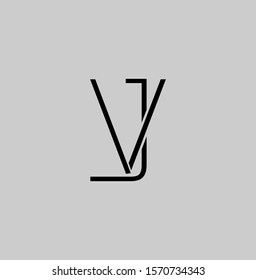 Simple Line Letter V J Vj Stock Vector (Royalty Free) 1570734343 ...