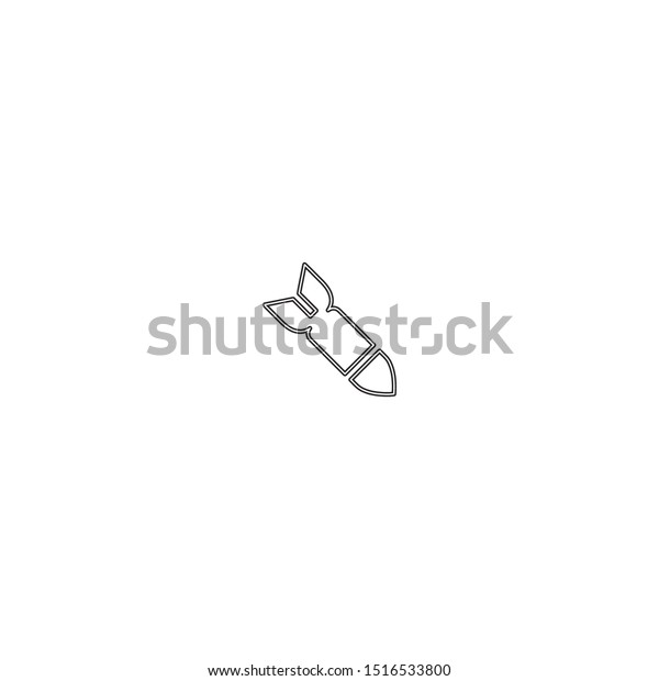 Simple Line Missile Rudal Logo Icon Stock Vector (Royalty Free ...