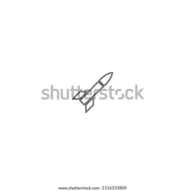Simple Line Missile Rudal Logo Icon Stock Vector (Royalty Free ...