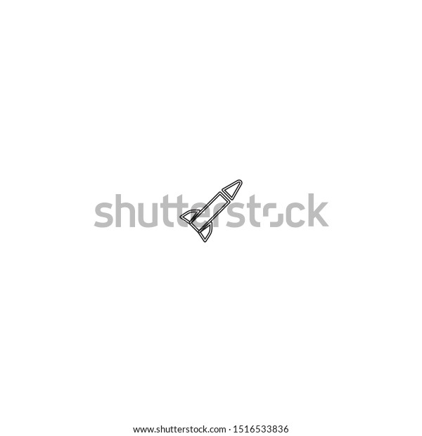 Simple Line Missile Rudal Logo Icon Stock Vector (Royalty Free ...