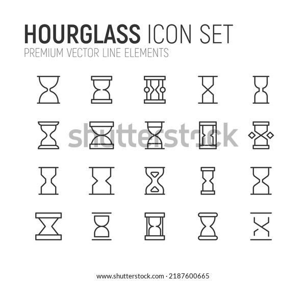 Simple Line Set Hourglass Icons Premium Stock Vector (Royalty Free ...
