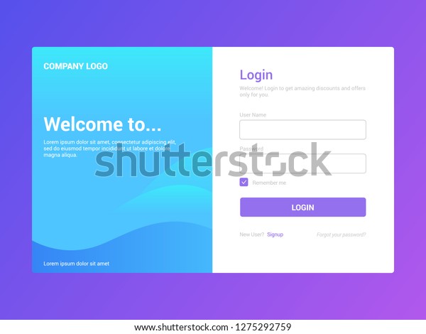 Simple Login Page Design Username Password Stock Vector (Royalty Free ...
