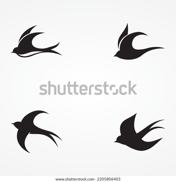Simple Logo Design Silhouette Martin Martlet Stock Vector (Royalty Free ...