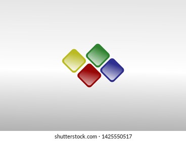 Simple Logo Four Colorful Boxes Stock Vector (Royalty Free) 1425550517 ...