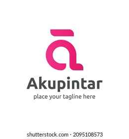Simple Logo Initials Letter Pink Gradient Stock Vector (Royalty Free ...