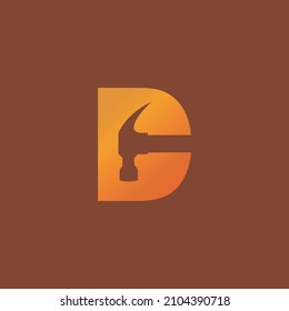 Simple Logo Letter D Hammer This Stock Vector (Royalty Free) 2104390718 ...