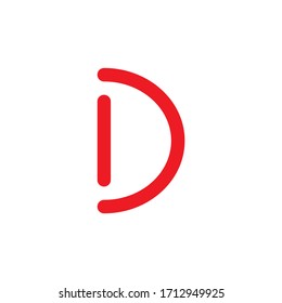 Simple Logo Letter D Red Stock Vector (Royalty Free) 1712949925 ...