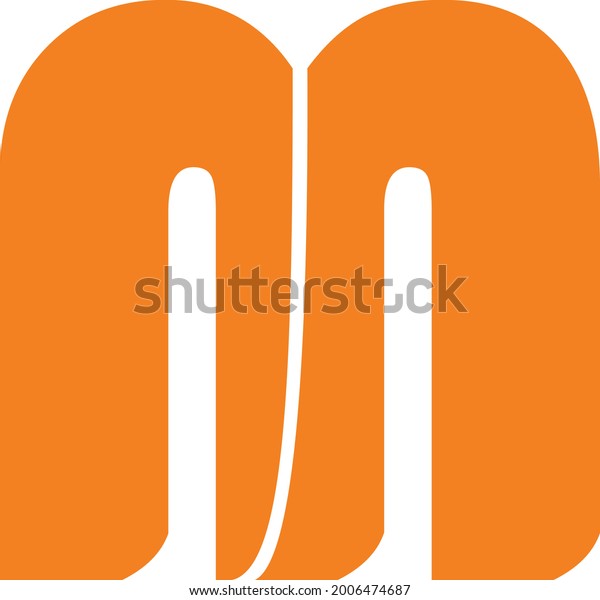 Simple Logo Letter M Touch Orange Stock Vector (Royalty Free ...