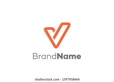 Simple Logo Letter V Line Flat Stock Vector (Royalty Free) 1597958464 ...