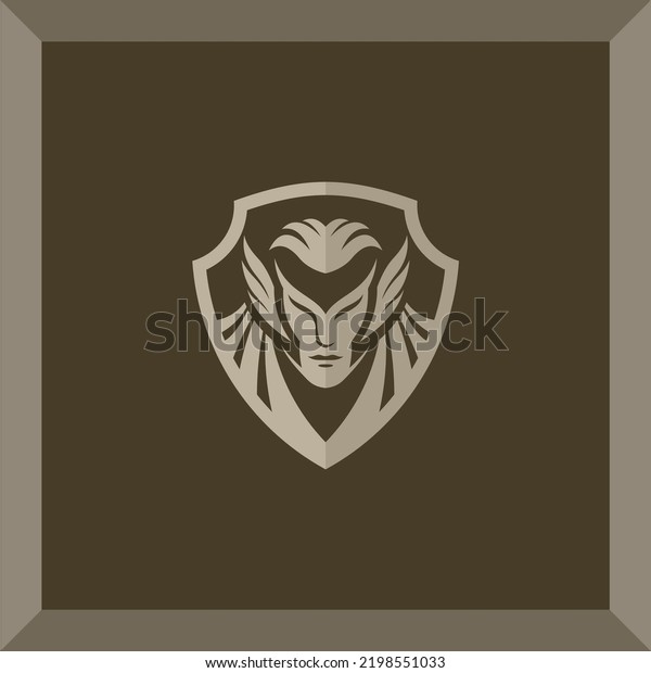 Simple Logo Valkyrie Shield Symbol Icon Stock Vector (Royalty Free ...