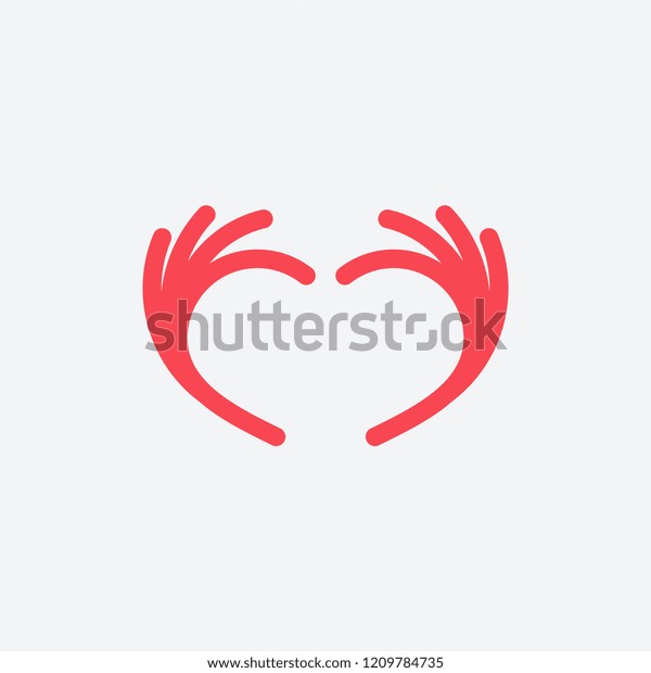 Simple Love Hand Logo Designs Vector Stock Vector (Royalty Free ...