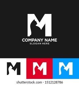 Letter M Dog Logo Design Template Stock Vector (Royalty Free ...