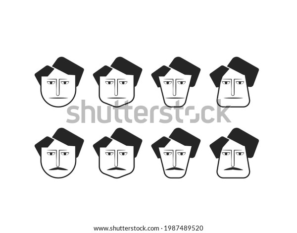Simple Male Character Male Face Stock Vector (Royalty Free) 1987489520 ...