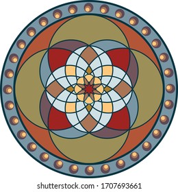 Vektor Stok Simple Mandala Art Vector Illustration (Tanpa Royalti ...