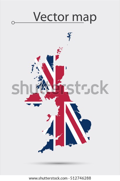 Simple Map Great Britain Flag Texture Stock Vector (Royalty Free) 512746288
