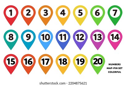 1,236 Map marker icon number set Images, Stock Photos & Vectors ...