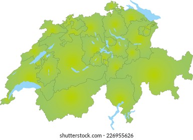 Highly Detailed Editable Political Map Switzerland: vector de stock ...