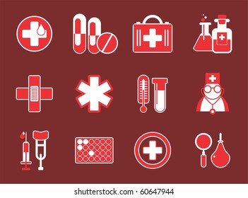 Simple Medical Icons Stock Vector (Royalty Free) 60647944 | Shutterstock