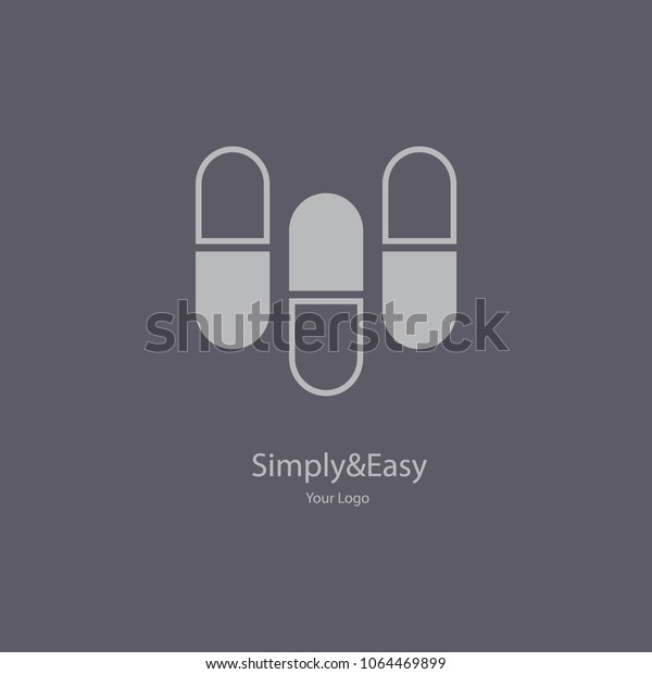 Simple Medical Logo Template Three Capsules Stock Vector (Royalty Free ...