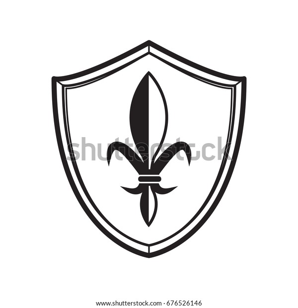 Simple Medieval Shield Icon Stock Vector (Royalty Free) 676526146 ...