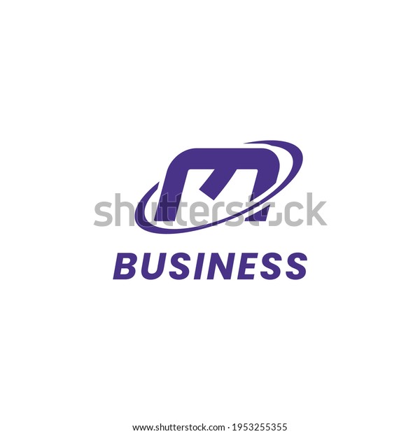 Simple Minimalis Purple Letter M Monogram Stock Vector (Royalty Free ...