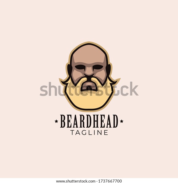Simple Minimalist Beard Head Mascot Logo Stock Vector (Royalty Free ...