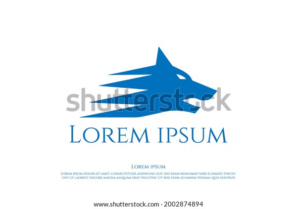 Simple Minimalist Fast Speed Wolf Dog Stock Vector (Royalty Free ...