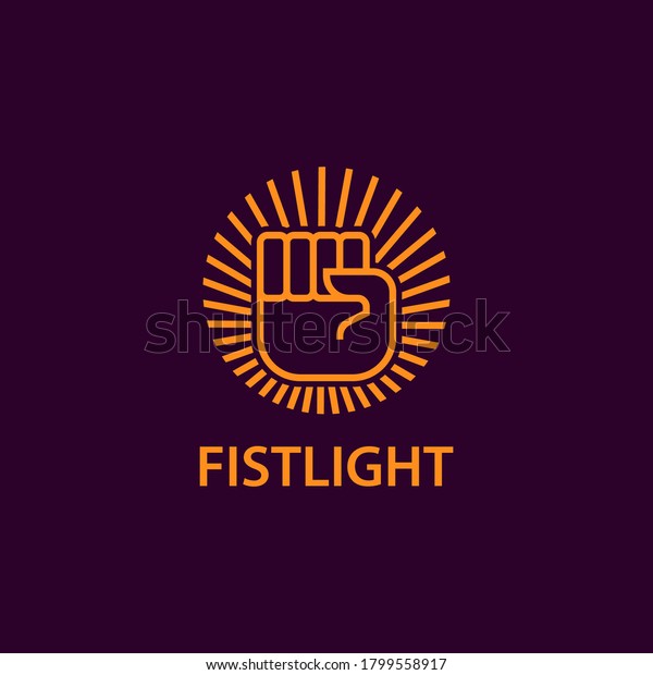Simple Minimalist Fist Hand Logo Light Stock Vector (Royalty Free ...