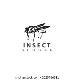 Simple Minimalist Flies Insect Logo Image Stock Vector (Royalty Free ...