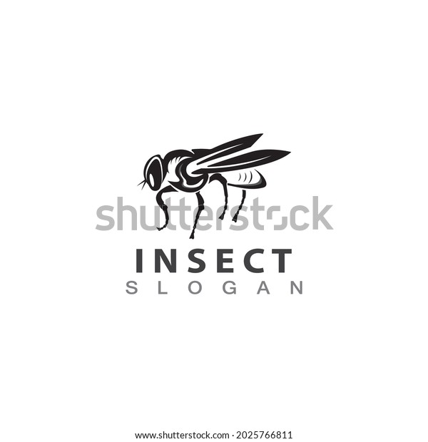 Simple Minimalist Flies Insect Logo Image Stock Vector (Royalty Free ...