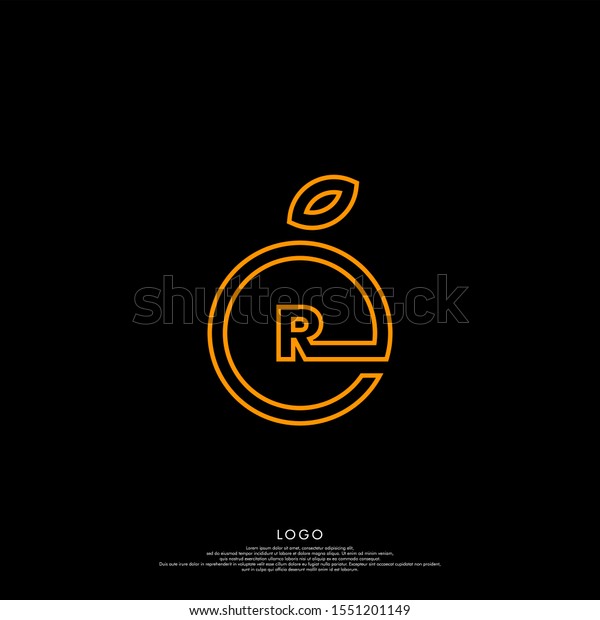 Simple Minimalist Outline Orange R Logo Stock Vector (Royalty Free ...