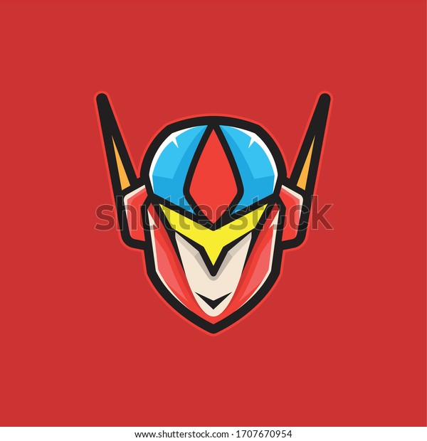 Simple Minimalist Robot Head Mascot Logo Stock Vector (Royalty Free ...