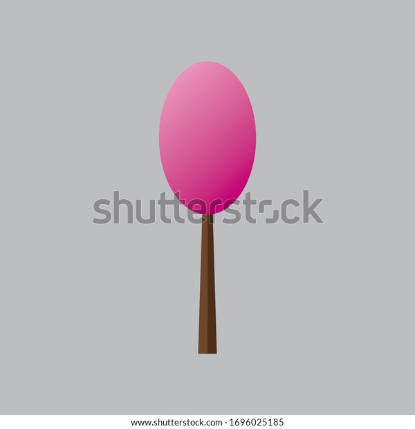 Simple Minimalist Sakura Tree Design Stock Vector (Royalty Free ...