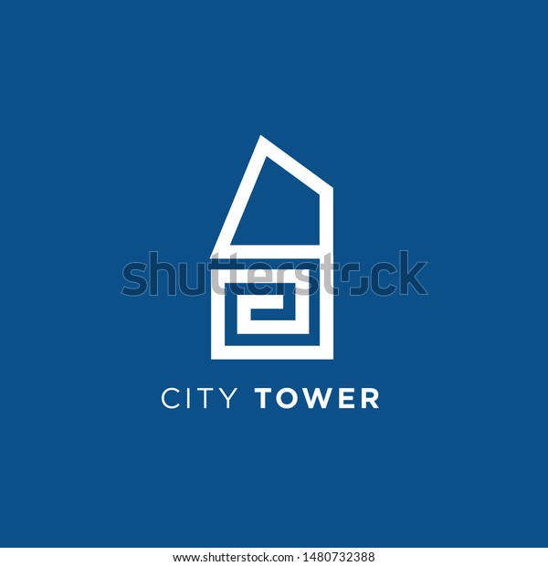 Simple Minimalist Tower Building Logo Illustration Stock Vector ...