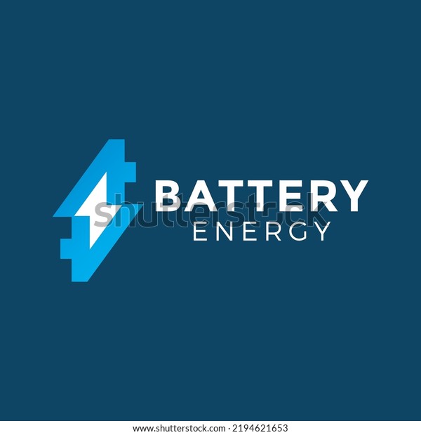 Simple Modern Battery Energy Logo Battery Stock Vector (Royalty Free ...