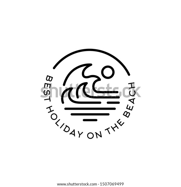 Simple Modern Beach Logo Design Line Stock Vector (Royalty Free ...