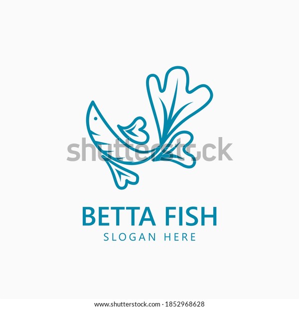 Simple Modern Beautiful Betta Fish Logo Stock Vector (Royalty Free) 1852968628