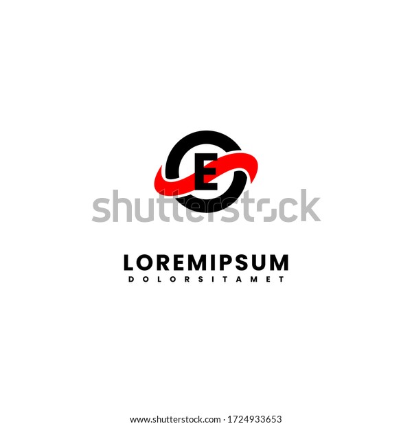 Simple Modern Black Red Circle E Stock Vector (Royalty Free) 1724933653 ...