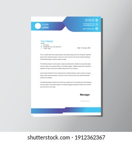 Simple Modern Blue Letterhead Design Stock Vector (Royalty Free ...
