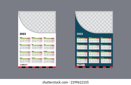 Simple Modern Calendar Design 2023 Stock Vector (Royalty Free ...