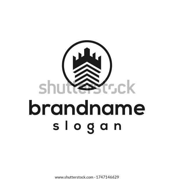 Simple Modern Castle Logo Design Vector Stock Vector (Royalty Free ...