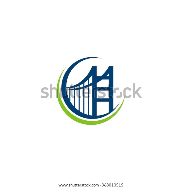 Simple Modern Connection Bridge Building Logo Stock Vector (Royalty ...