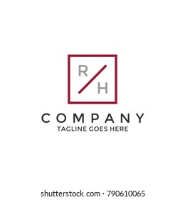 Simple Modern Letter Rh Logo Template Stock Vector (Royalty Free ...