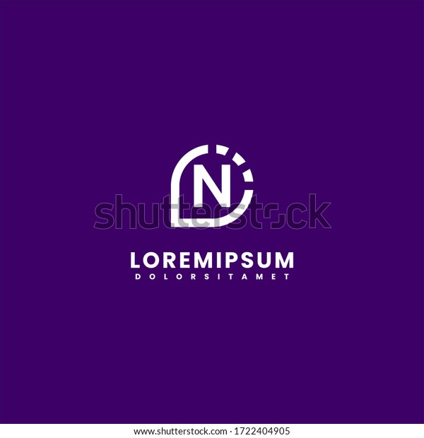 Simple Modern N Logo Letter Isolated Stock Vector (Royalty Free ...