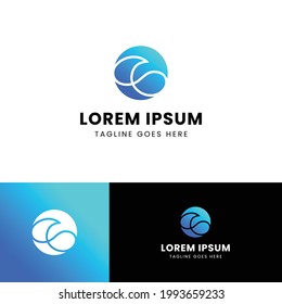 Simple Modern Ocean Wave Logo Template Stock Vector (Royalty Free ...